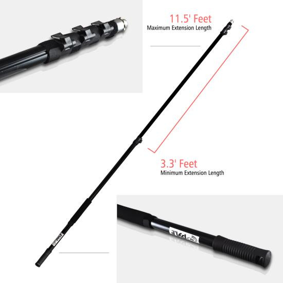 New Microphone Shotgun Fishing Boom Pole, Length Adjustable Telescoping ...