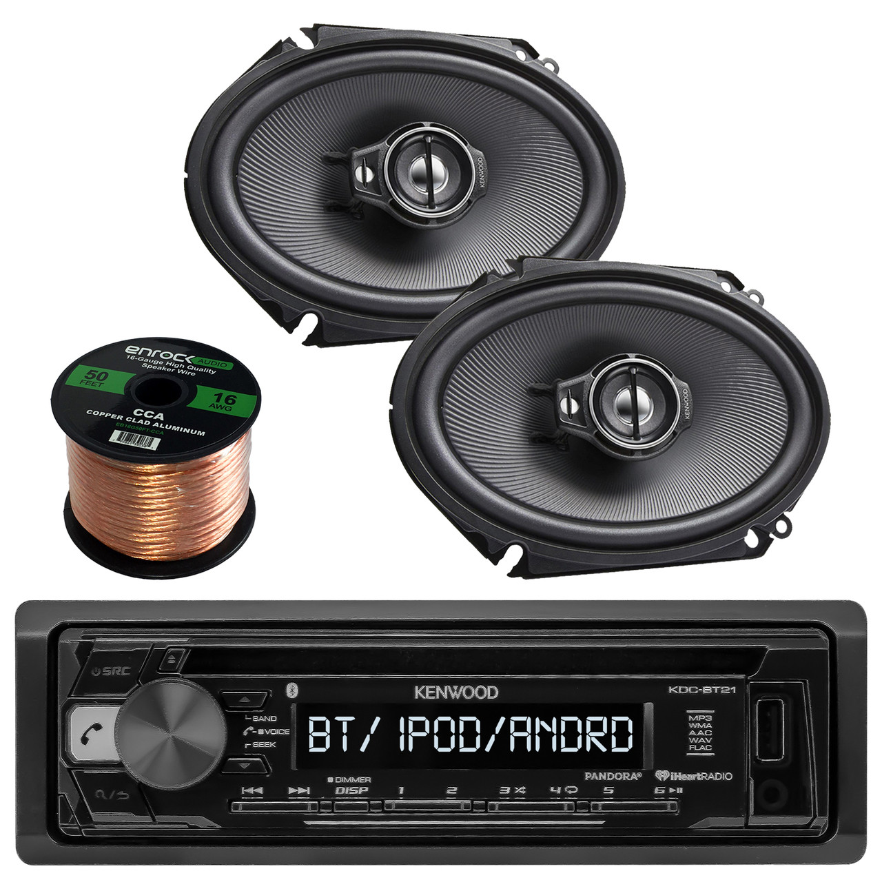 Kenwood KDC-BT21 In-Dash 1-DIN CD/MP3 USB Bluetooth Car Stereo Receiver ...