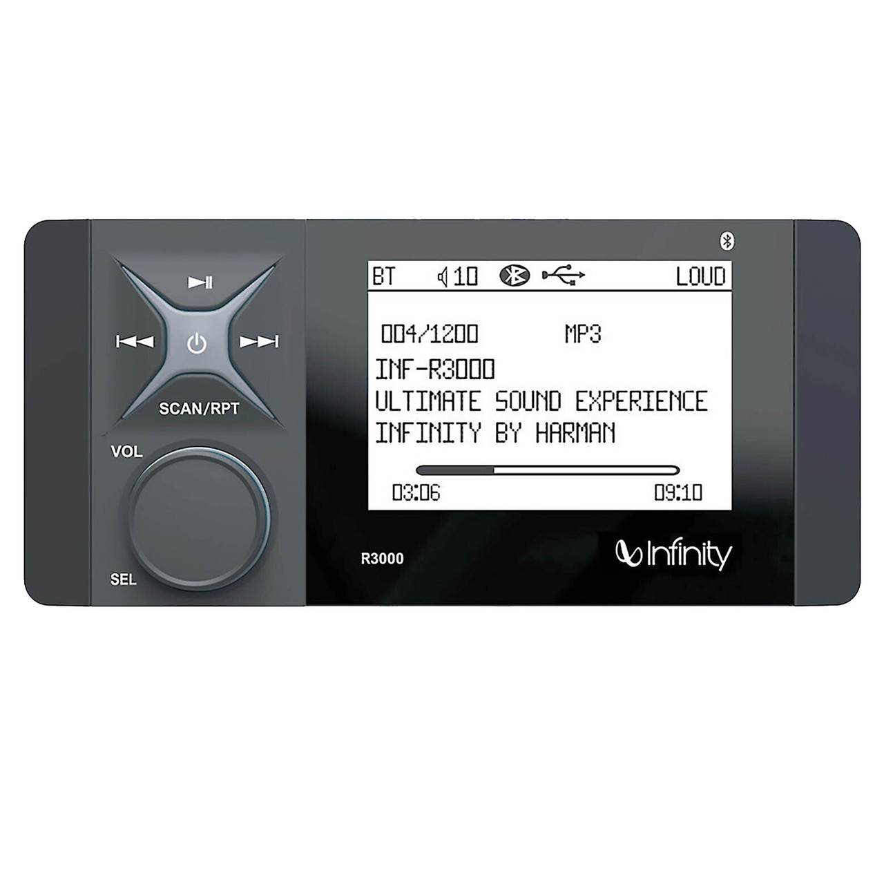 Infinity R3000 Bluetooth Radio Digital Media Marine Receiver Bundle ...