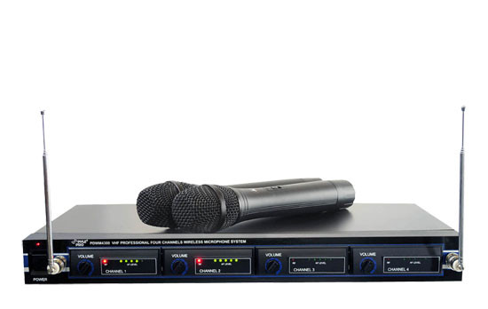 Pyle PDWM4300 4 Mic VHF Wireless Rack Mount Microphone System