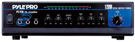 Pyle PT210 120 WATT MICROPHONE PA Mono Amplifier w/70V Output & Mic ...