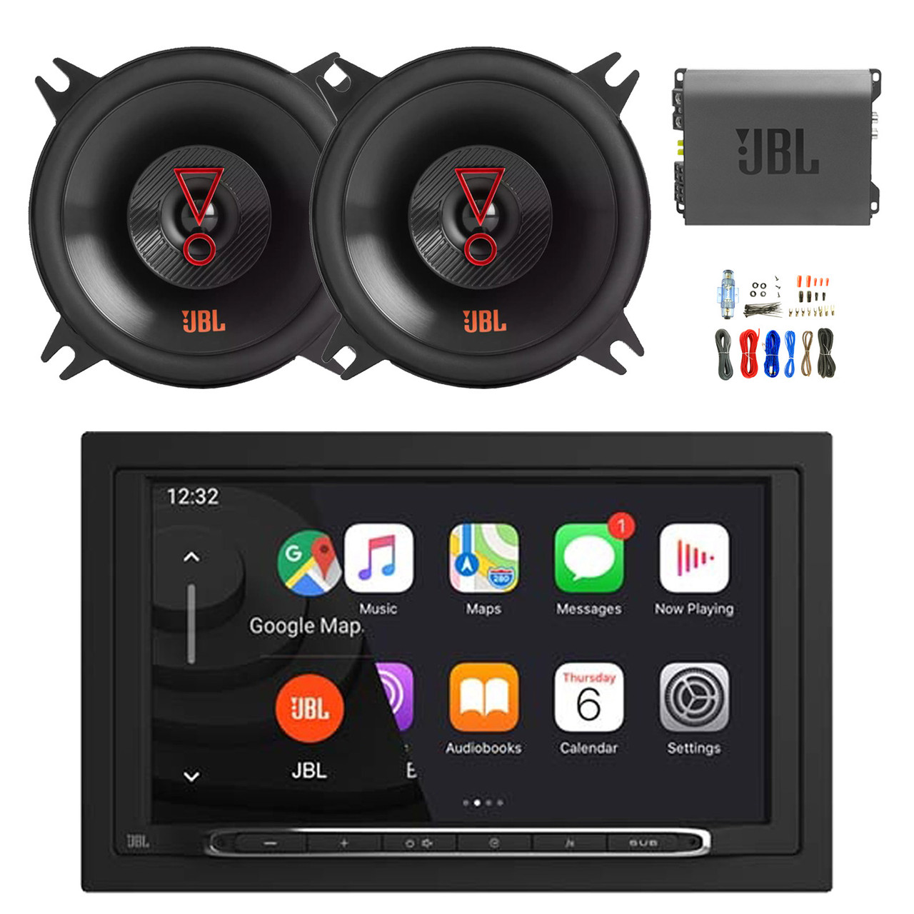 JBL Legend 700 7” Touchscreen Double-DIN Bluetooth AM/FM Receiver, 2x 4 ...