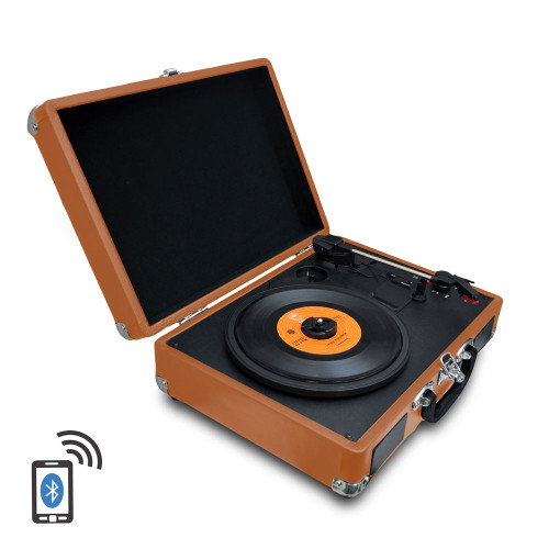 Pyle PVTTBT6BR Bluetooth Classic Vintage Style Vinyl Record Player ...