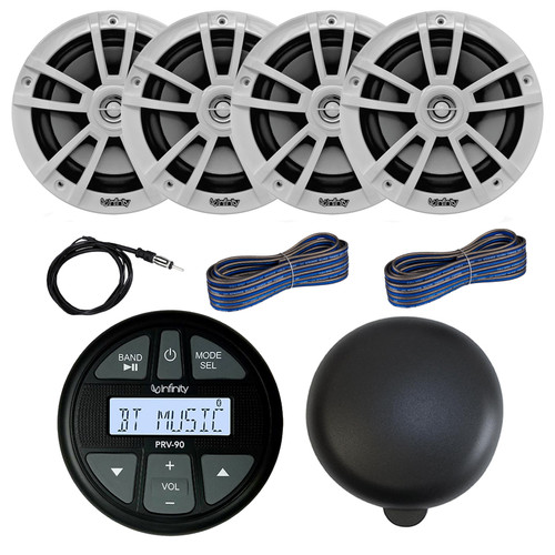 Infinity Marine Gauge Style AM/FM Bluetooth AUX/USB Stereo Receiver ...
