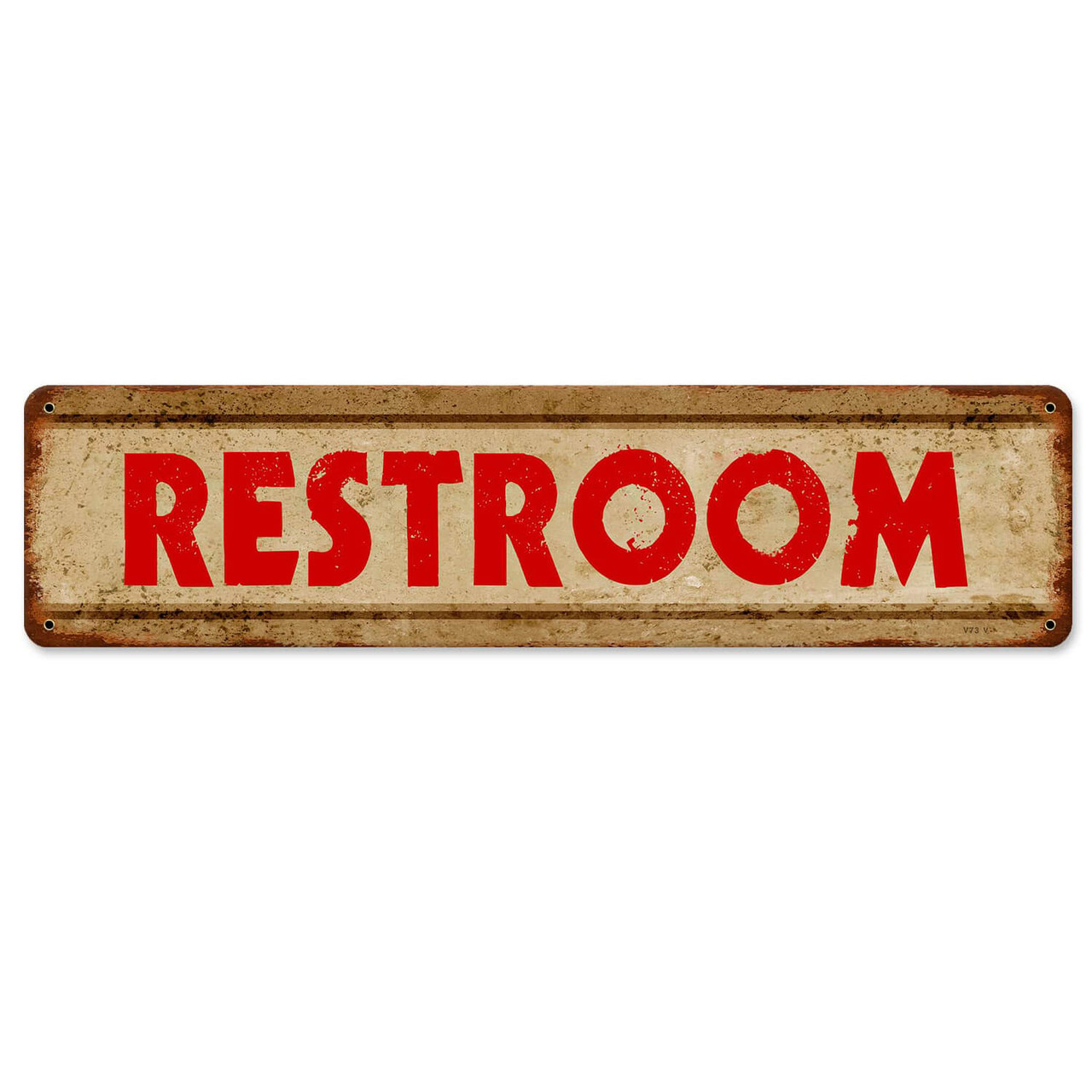 Retro Restroom Metal Sign 20 x 5 Inches