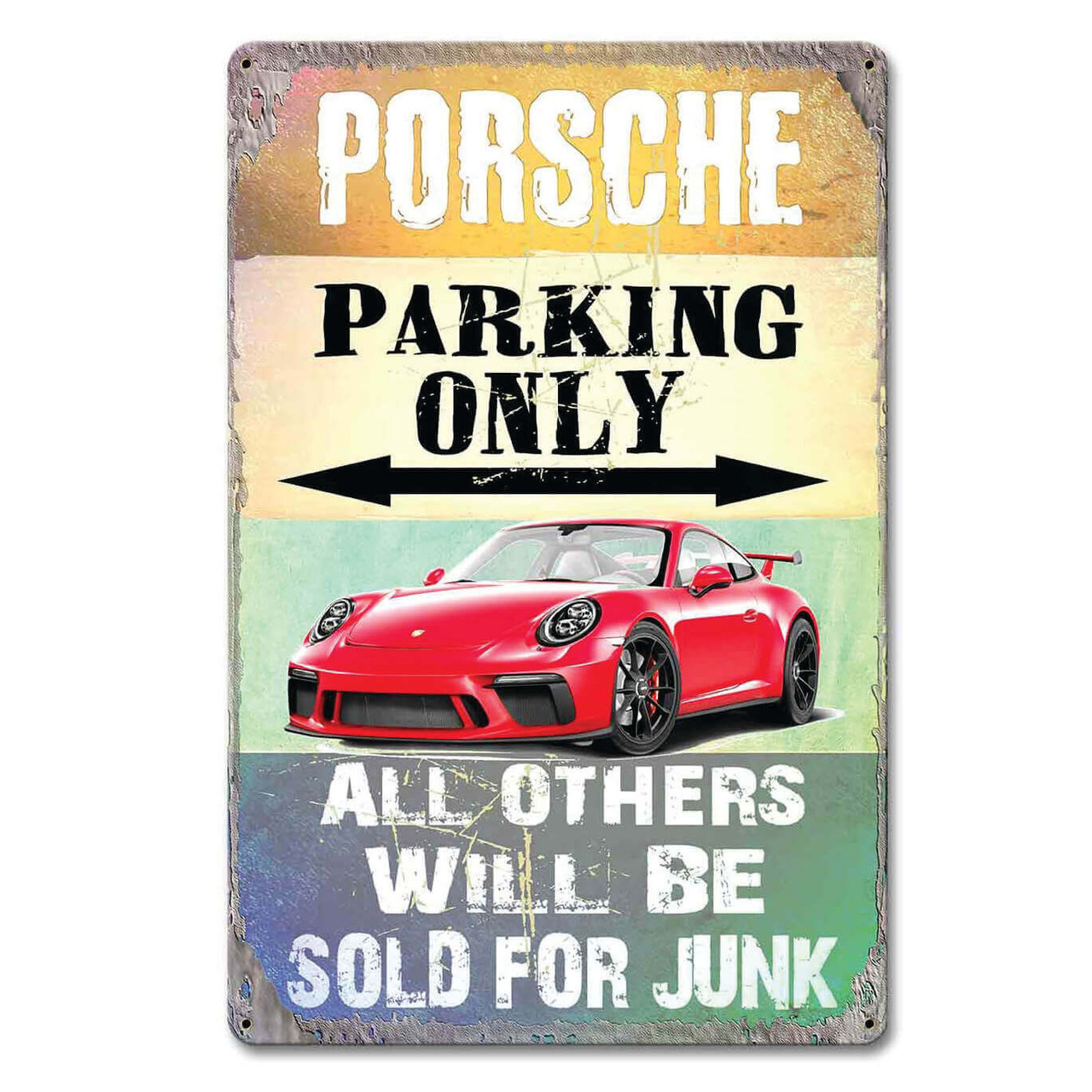 Porsche Parking Only Metal Sign 12 x 18 Inches