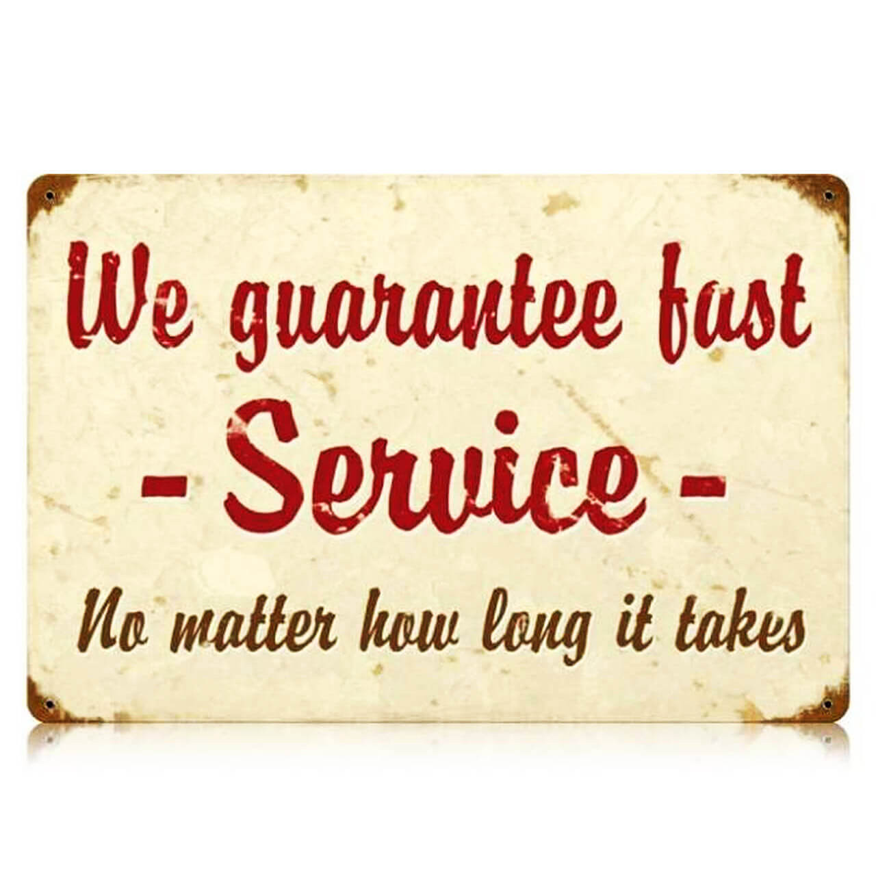 Retro Fast Service Metal Sign 18 x 12 Inches