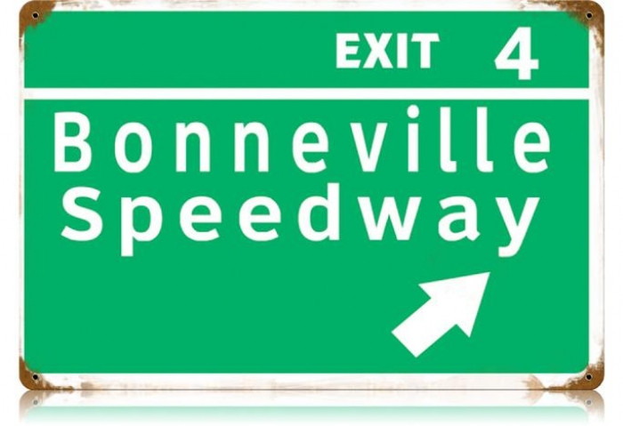 Retro Bonneville Speedway Metal Sign 18 x 12 Inches