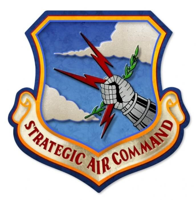 Retro Strategic Air Command Metal Sign 17 x 17 Inches