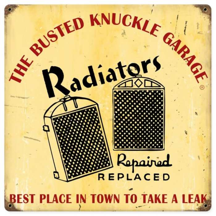 Vintage Radiator Repair Metal Sign 12 x 12 Inches
