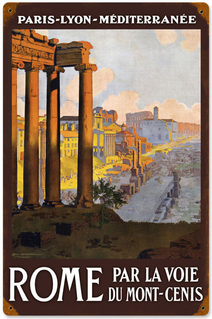 Retro Rome Metal Sign 12 x 18 Inches