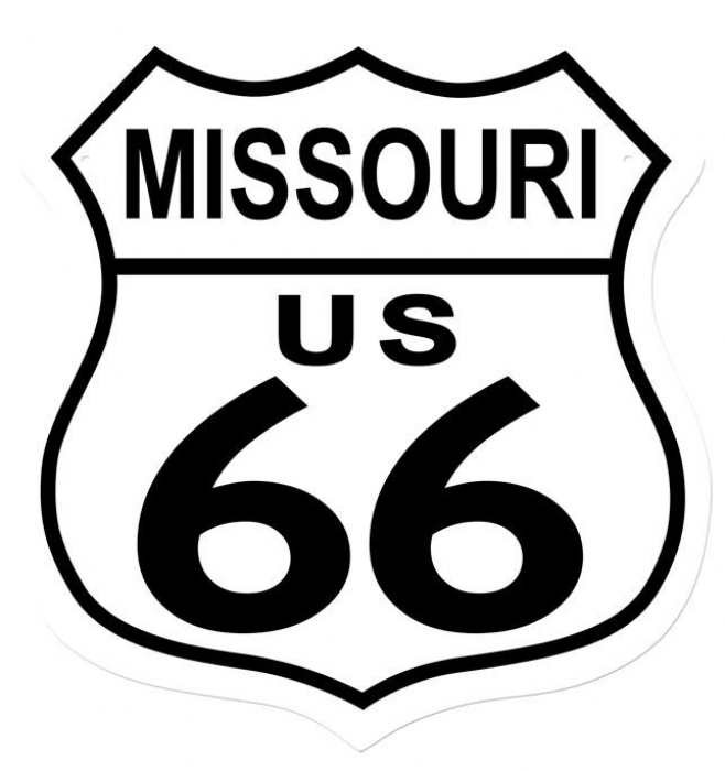 Retro Route 66 Missouri Shield Metal Sign 15 x 15 Inches