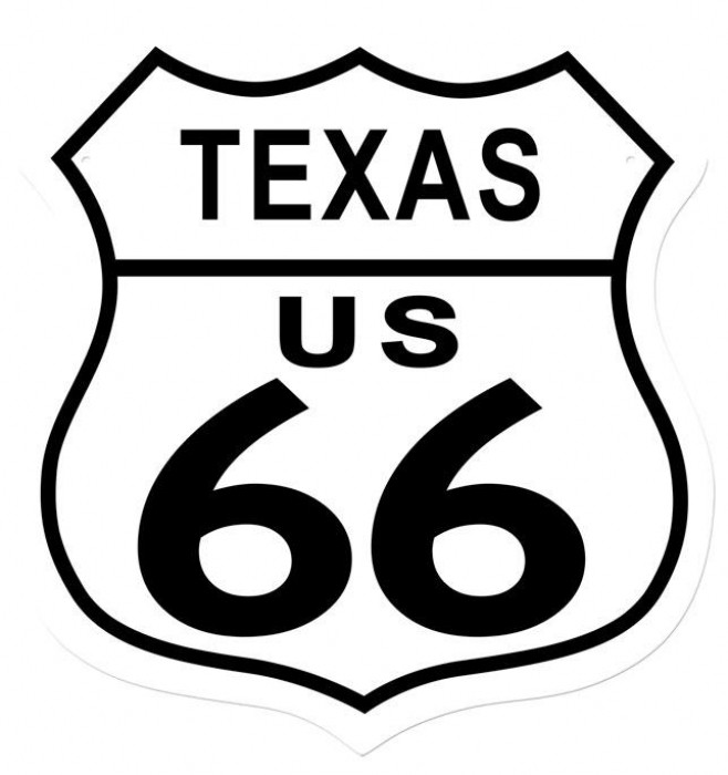 Retro Route 66 Texas Shield Metal Sign 15 x 15 Inches