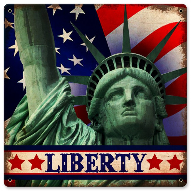 Liberty Metal Sign 12 x 12 Inches