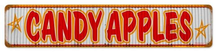 Retro Candy Apples Metal Sign 28 x 6 Inches