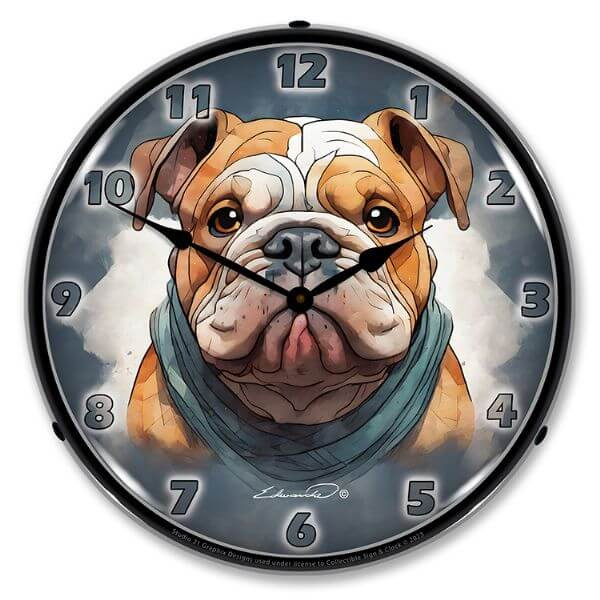 Bulldog LED Lighted Wall Clock 14 x 14 Inches