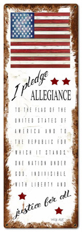 I Pledge Metal Sign 10 x 30 Inches