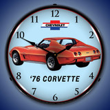 1976 Corvette LED Lighted Wall Clock 14 x 14 Inches