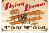 Retro Flying Lessons Metal Sign 18 x 12 Inches