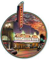 Hollywood Theater Custom Metal Shape Metal Sign 12 x 15 Inches