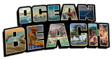 Ocean Beach Landmarks Custom Shape Metal Sign 28 x 14 Inches