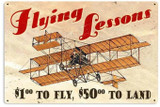 Flying Lessons Retro Metal Sign 36 x 24 Inches