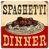 Spaghetti Dinner Metal Sign 12 x 12 Inches