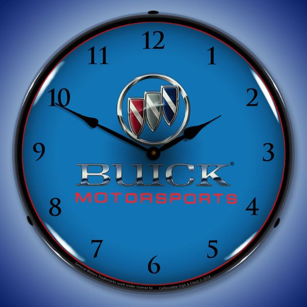 Buick Motorsports LED Lighted Wall Clock 14 x 14 Inches