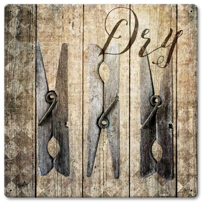 Dry Metal Sign 12 x 12 Inches