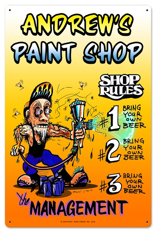 Painter Shop Metal Sign - Personalized 16 x 24 Inches