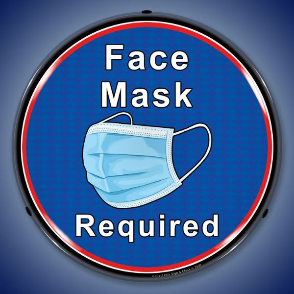 Face Mask Required LED Lighted Business Sign 14 x 14 Inches