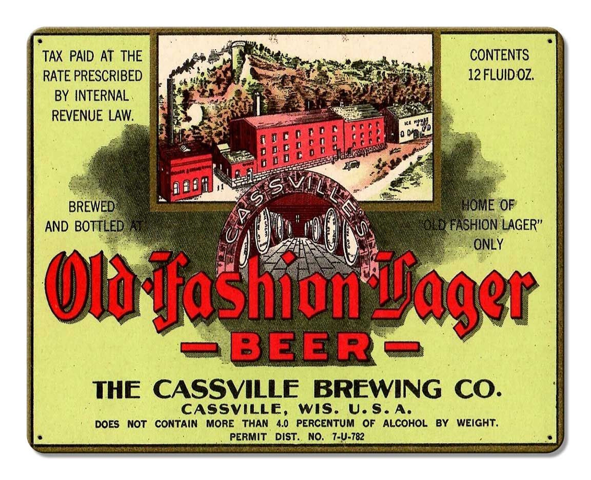 Old Fashion Lager Metal Sign 15 x 12 Inches