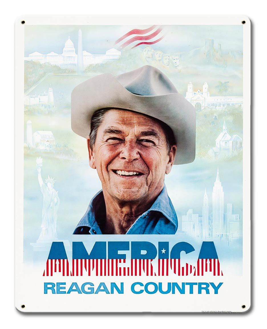 Reagan Country Metal Sign 12 x 15 Inches