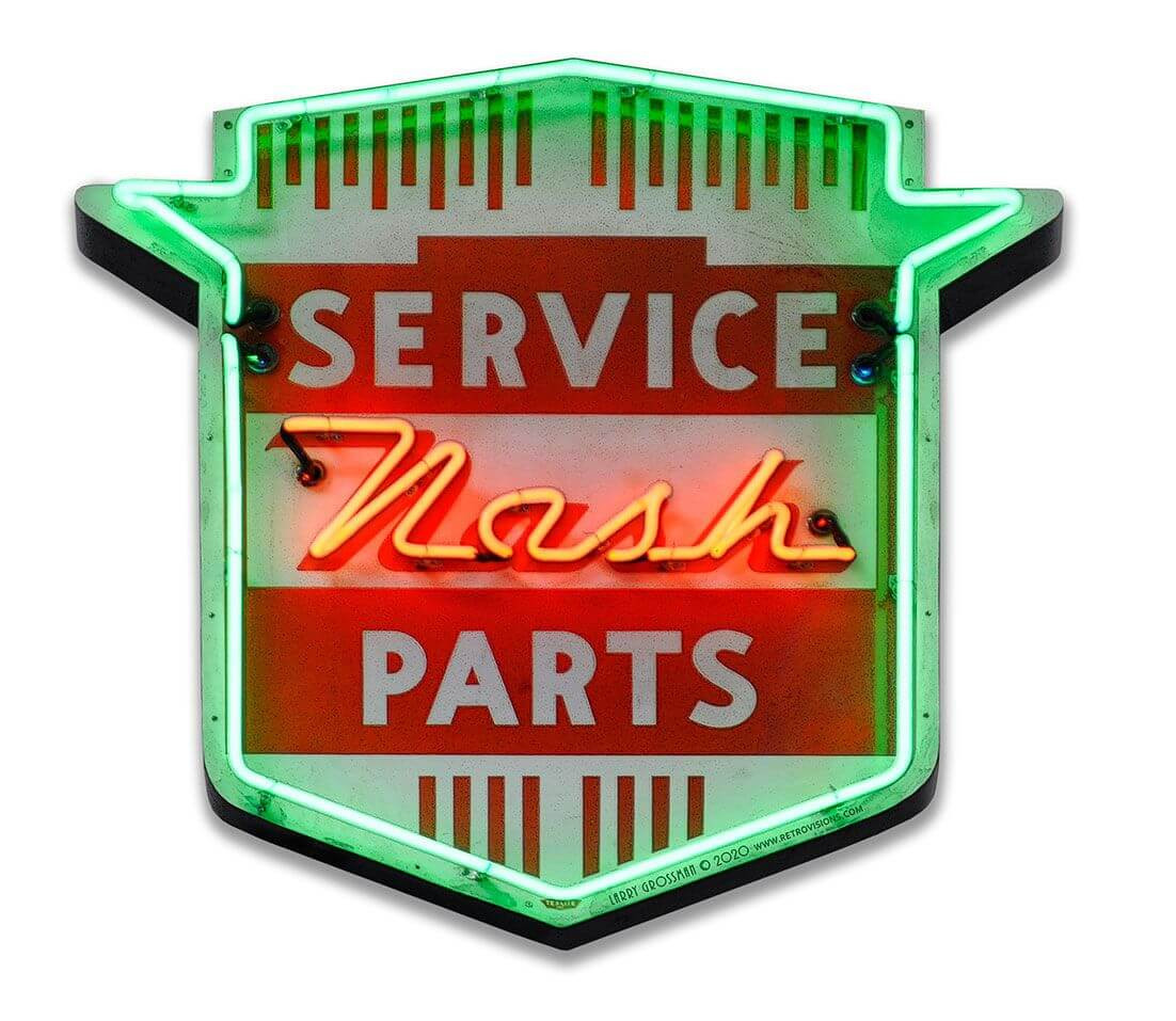 1950's Nash Neon Style Metal Sign 18 x 16 Inches