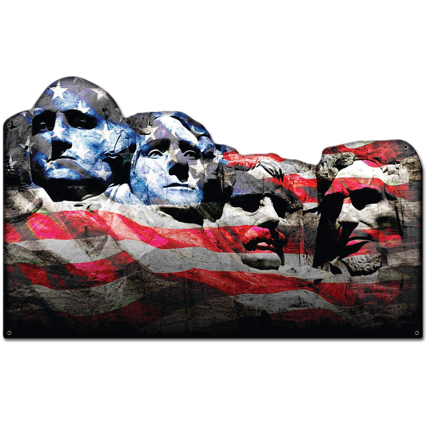 Mount Rushmore Stars & Stripes Metal Sign | Made in USA