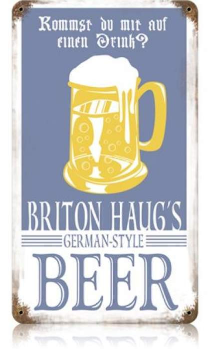 Vintage Briton Beer Metal Sign 8 x 14 Inches
