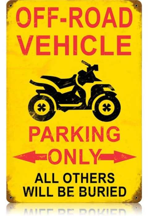 Vintage Off Road Parking Vintage Metal Sign 12 x 18 Inches