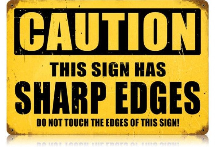 Retro Sharp Edges Metal Sign