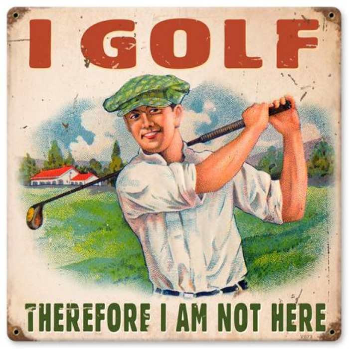 Vintage I Golf Metal Sign 12 x 12 Inches