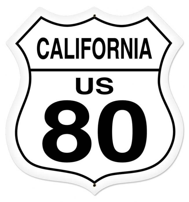 Retro California Route 80 Shield Metal Sign 28 x 28 Inches