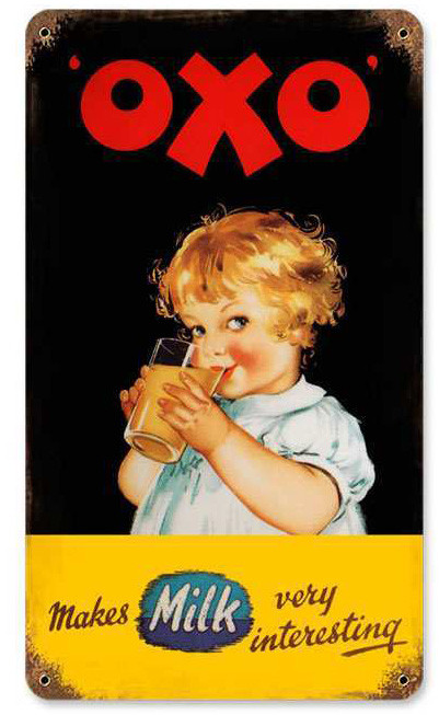 Retro OXO Vintage Metal Sign 8 x 14 Inches