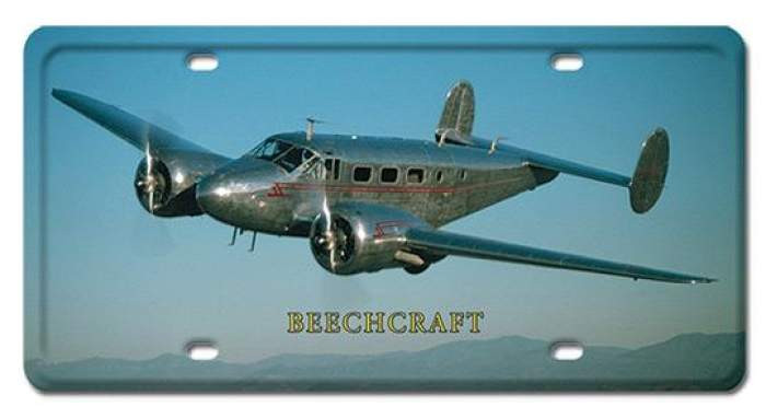 Vintage BEECHCRAFT License Plate 6 x 12 Inches