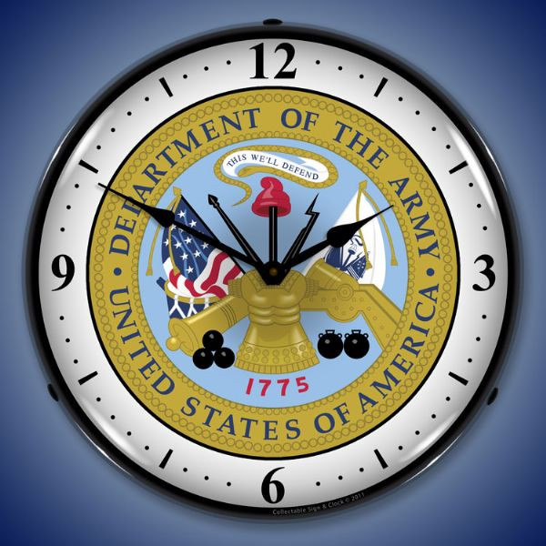US Army Seal LED Lighted Wall Clock 14 x 14 Inches