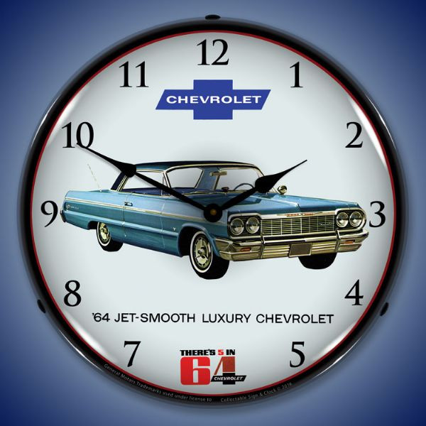 1964 Impala LED Lighted Wall Clock 14 x 14 Inches
