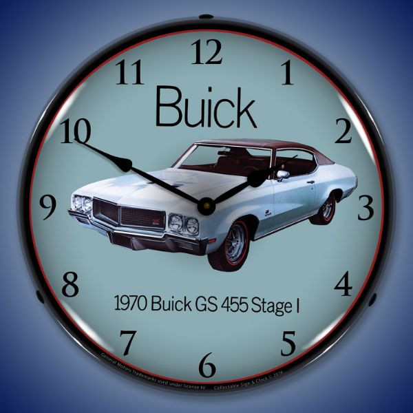 1970 Buick GS 455 Stage 1 LED Lighted Wall Clock 14 x 14 Inches