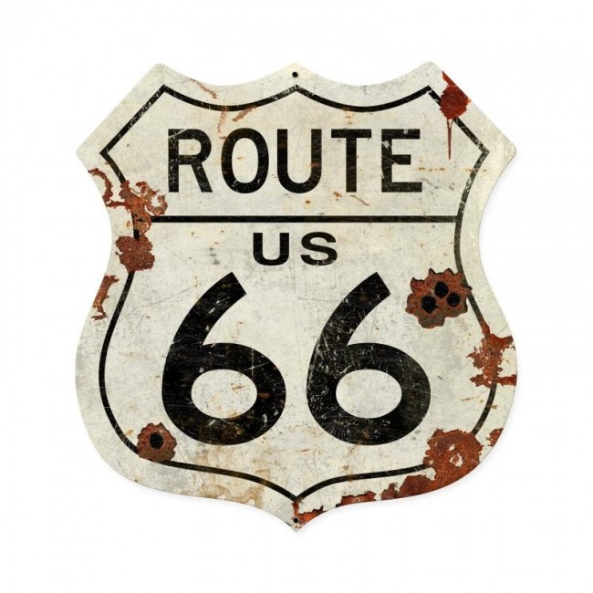Route US 66 Metal Sign 28 x 28 Inches