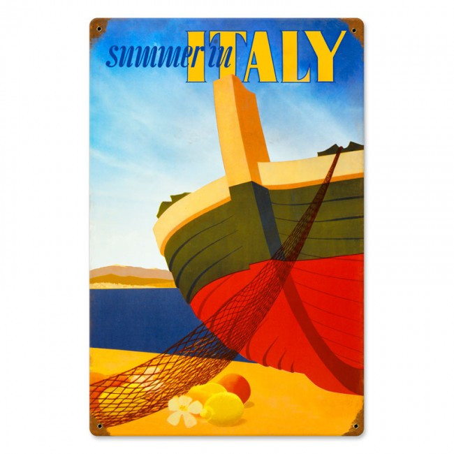 Italy Summer Metal Sign 18 x 12 Inches