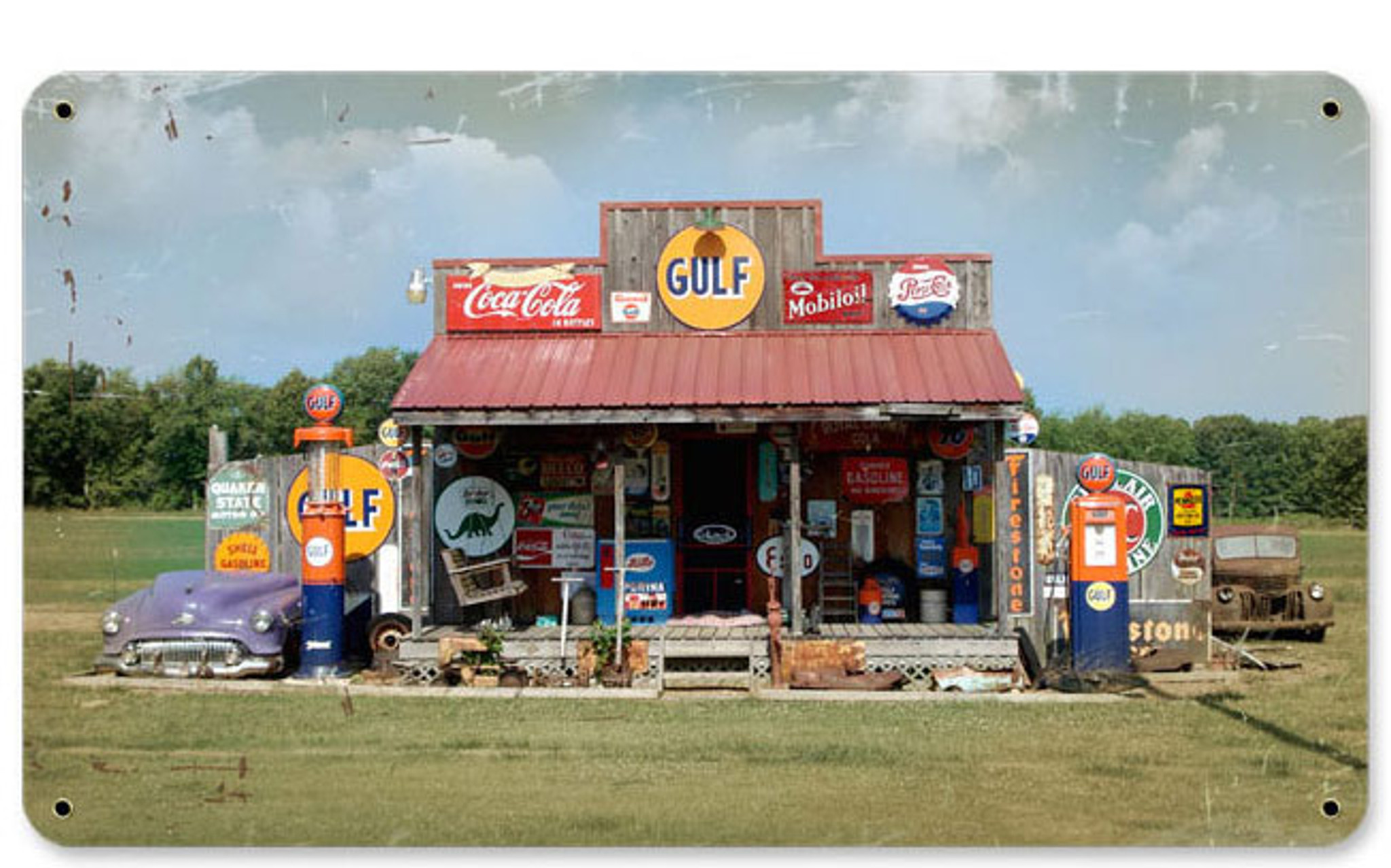 Vintage Gas Station Metal Sign 14 X 8 Inches vintage-gas-station-metal-sign-14-x-8-inches