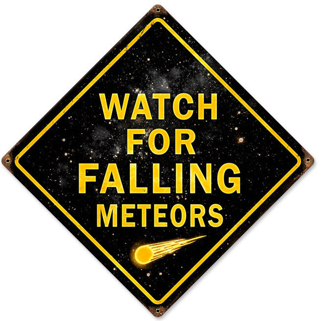 Falling Meteors Metal Sign 12 x 12 Inches