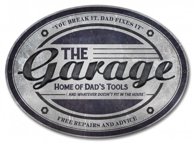 The Garage Metal Sign 18 x 13 Inches